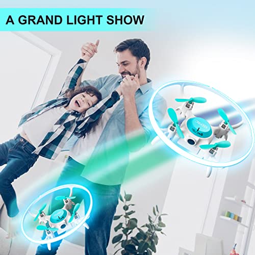 4DRC 4DV5 Mini Drone for Kids,Remote Control Drone for Beginners, LED Hobby RC Quadcopter with Blue&Green Light,360 Flips, Altitude Hold,Headless Mode,Easy to fly Kids Gifts Toys for Boys and Girls