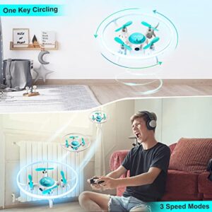 4DRC 4DV5 Mini Drone for Kids,Remote Control Drone for Beginners, LED Hobby RC Quadcopter with Blue&Green Light,360 Flips, Altitude Hold,Headless Mode,Easy to fly Kids Gifts Toys for Boys and Girls