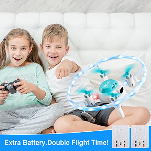 4DRC 4DV5 Mini Drone for Kids,Remote Control Drone for Beginners, LED Hobby RC Quadcopter with Blue&Green Light,360 Flips, Altitude Hold,Headless Mode,Easy to fly Kids Gifts Toys for Boys and Girls