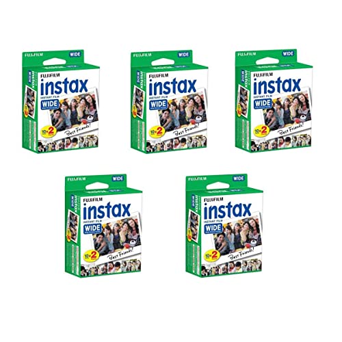 Fujifilm Instax Wide Instant Films for Fuji Instax Wide 210 200 100 300, Pack of 5