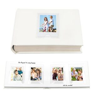 photo album with writing space for fujifilm instax mini camera, polaroid camera, 64 pockets instax photo album polaroid photo albums book for fujifilm instax mini 11 9 8 40 evo instant camera, white