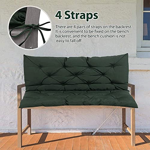 YLLN Waterproof Bench Cushion with Backrest,2 or 3 Seater Garden Bench Cushion Overstuffed Swing Pad,Replacement Seat Pad Cushion for Outdoor Garden Patio Swing