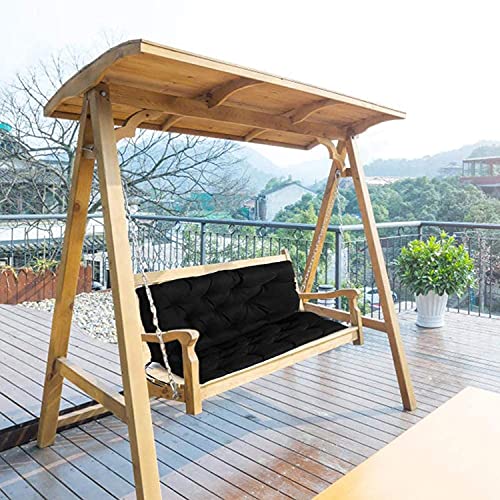 YLLN Waterproof Bench Cushion with Backrest,2 or 3 Seater Garden Bench Cushion Overstuffed Swing Pad,Replacement Seat Pad Cushion for Outdoor Garden Patio Swing