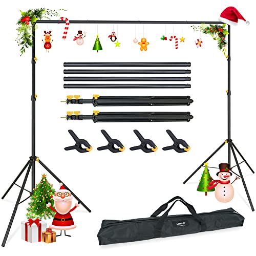 LINCO Lincostore Backdrop Support Stand Kit 10x6.5ft Adjustable Photography Studio Photo Background Support System with Carrying Bag for Green Screen Muslin, 4171