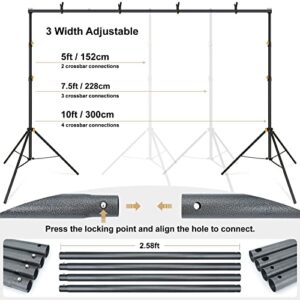 LINCO Lincostore Backdrop Support Stand Kit 10x6.5ft Adjustable Photography Studio Photo Background Support System with Carrying Bag for Green Screen Muslin, 4171