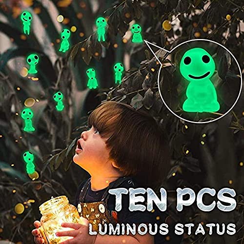 Fairy Garden Gnome Outdoor Miniature Luminous Garden Ghost Decor for Outside Glow in the Dark Patio Alien Figure Fairy Garden Accessories Kit 10Pcs