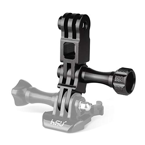 HSU Aluminum Alloy Metal Adjust Arm Straight Joints Mount, Same Direction Straight Joints Mount for Go Pro Hero 10/9/8/7/6/5 Black,Session 5/4,Hero 3+,DJI Osmo Action Action Camera and More(Black)