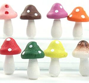 Meyer Imports Mini Wooden Mushroom Decoration (6 Piece) - Miniature Mushrooms for Fairy Garden Art/Crafts/Dollhouse/Figurines Decor - Natural