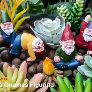 YARCHONN Miniature Garden Gnomes Ornament Outdoor, Resin Elf Statue, Funny Gnome Fairy Garden Accessories for Patio, Yard, Lawn or Home Garden Decorations, (5PK Yoga Theme)