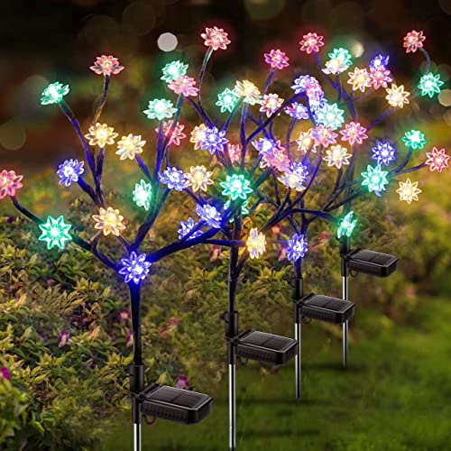 ITICdecor Solar Garden Lights Solar Flower Landscape Lights, Solar Decorative Lights Outdoor for Pathway, Patio, Front Yard Decoration(2 Pack)