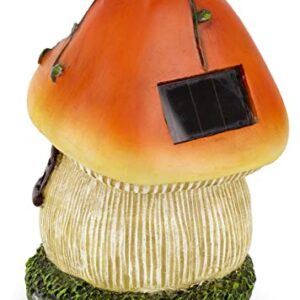 VP Home Tree Trunk Fairy House Solar Powered LED Outdoor Decor Garden Light & Mushroom Fairy House Solar Powered Outdoor Decor LED Garden Light