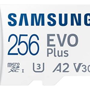 SAMSUNG EVO Plus w/SD Adaptor 256GB Micro SDXC, Up-to 130MB/s, Expanded Storage for Gaming Devices, Android Tablets and Smart Phones, Memory Card, MB-MC256KA/AM, 2021