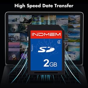 INDMEM 2 Pack SD Card 2GB Class 4 Flash Memory Card 2G SLC Stanard Secure Digital Cards (2PC)