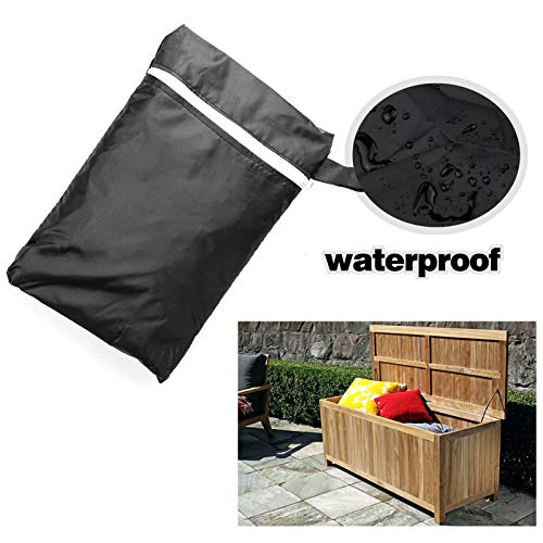 Apstour Garden Patio Cushion Cover Storage Bag, Furniture Storage Bag, Waterproof Outdoor Furniture Seat Protector Christmas Tree Storage Bag Lightweight Home Multi-Function Organizer (M, Black)