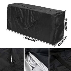 Apstour Garden Patio Cushion Cover Storage Bag, Furniture Storage Bag, Waterproof Outdoor Furniture Seat Protector Christmas Tree Storage Bag Lightweight Home Multi-Function Organizer (M, Black)