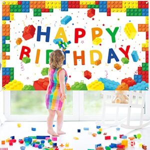 Building Blocks Party Decorations Banner Colorful Blocks Birthday Photography Backdrop Building Blocks Theme Party Supplies