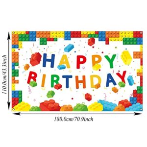 Building Blocks Party Decorations Banner Colorful Blocks Birthday Photography Backdrop Building Blocks Theme Party Supplies