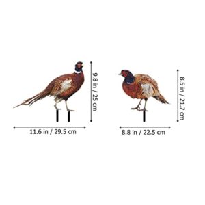 HANABASS 2pcs Chicken Garden Statue Acrylic Pheasant Garden Stake Outdoor Chicken Figurine Yard Art Lawn Ornament Decorative Animal Ornaments for Patio Yard Lawn