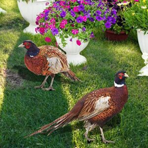 HANABASS 2pcs Chicken Garden Statue Acrylic Pheasant Garden Stake Outdoor Chicken Figurine Yard Art Lawn Ornament Decorative Animal Ornaments for Patio Yard Lawn