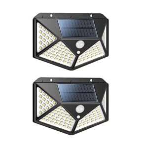 jemita 100 led solar light 4 modes pir motion sensor wall light outdoor waterproof solar lamp solar powered sunlight for garden (color : 2 packs, size : 0-5w)