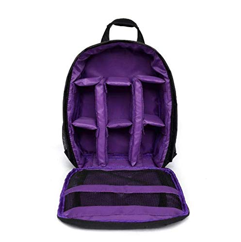 winvin Waterproof SLR/DSLR Camera Backpack Shoulder Bag Travel Case for Canon Nikon Sony Digital Lens (Purple)