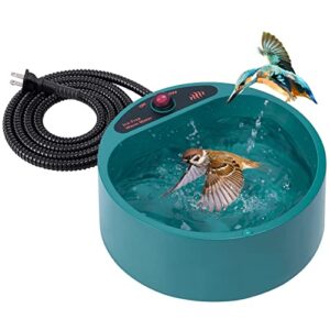 mewtogo heated bird bath, 68 oz bird baths for outdoors 100w deep birdbath heater bird water feeder for winter garden deck yard animals wild bird pet dogs drink water