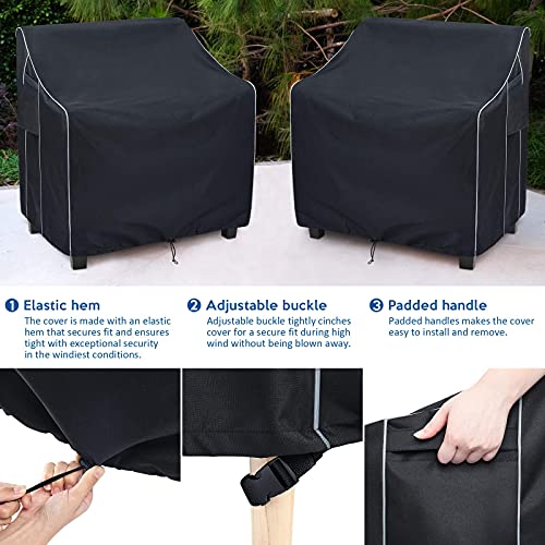 FORSPARK Outdoor Chair Covers Waterproof Clearance, Lawn Patio Furniture Chair Covers, Fits up to 29 x 30 x 36 inches (W x D x H) 2 Pack