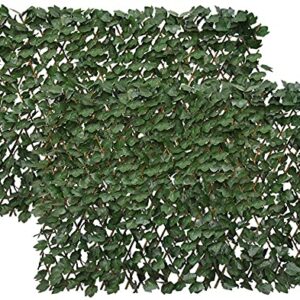 Garden Land Artificial Leaf Faux Ivy Expandable/Stretchable Privacy Fence Screen (2PC,Ivy)…