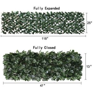 Garden Land Artificial Leaf Faux Ivy Expandable/Stretchable Privacy Fence Screen (2PC,Ivy)…