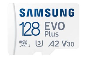 samsung evo plus w/sd adaptor 128gb micro sdxc, up-to 130mb/s, expanded storage for gaming devices, android tablets and smart phones, memory card, mb-mc128ka/am, 2021