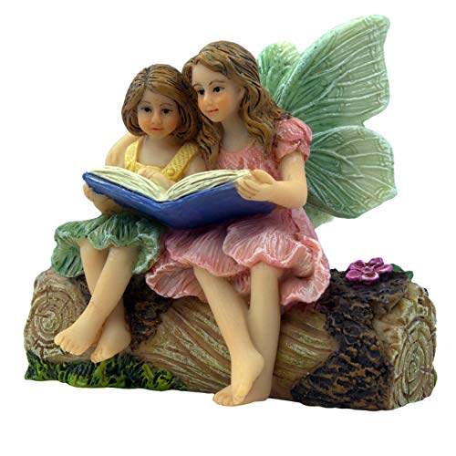 PRETMANNS Fairies for Fairy Garden - Garden Fairy Figurines - Garden Fairies for a Miniature Fairy Garden - Adorable Sitting Fairy Garden Fairies - 1 Piece Sister Fairies