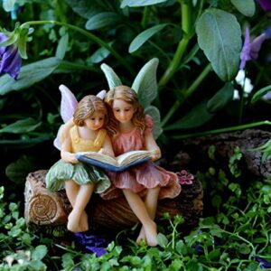 PRETMANNS Fairies for Fairy Garden - Garden Fairy Figurines - Garden Fairies for a Miniature Fairy Garden - Adorable Sitting Fairy Garden Fairies - 1 Piece Sister Fairies