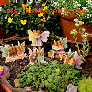 PRETMANNS Fairies for Fairy Garden - Garden Fairy Figurines - Garden Fairies for a Miniature Fairy Garden - Adorable Sitting Fairy Garden Fairies - 1 Piece Sister Fairies