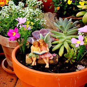 PRETMANNS Fairies for Fairy Garden - Garden Fairy Figurines - Garden Fairies for a Miniature Fairy Garden - Adorable Sitting Fairy Garden Fairies - 1 Piece Sister Fairies