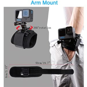 Accessories Set for GoPro Hero 11/10/9/8/7/6/5/4,New Quick Release Head Strap Mount + Chest Mount Harness + Backpack Clip Holder + 360°Rotating Wrist Strap