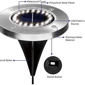 SUNTOUCH TREASURES Solar Ground Lights - 20 LED, 12 Pack Outdoor Disk Lights - Waterproof in-Ground Garden Light Set for Pathway, Lawn - Bright Landscape Lighting for Yard, Patio, Walkway