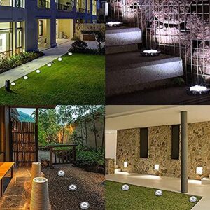 SUNTOUCH TREASURES Solar Ground Lights - 20 LED, 12 Pack Outdoor Disk Lights - Waterproof in-Ground Garden Light Set for Pathway, Lawn - Bright Landscape Lighting for Yard, Patio, Walkway