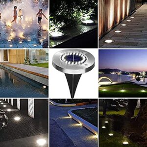 SUNTOUCH TREASURES Solar Ground Lights - 20 LED, 12 Pack Outdoor Disk Lights - Waterproof in-Ground Garden Light Set for Pathway, Lawn - Bright Landscape Lighting for Yard, Patio, Walkway