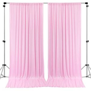 10 ft x 10 ft Wrinkle Free Pink Backdrop Curtain Panels, Polyester Photography Backdrop Drapes, Wedding Party Home Decoration Supplies