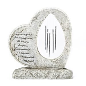 roman your memory treasure within heart 12 inch resin stone garden chime figurine