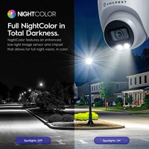 Amcrest Night Color AI Turret IP PoE Camera w/ 98ft Full Color Nightvision, Security IP Camera Outdoor, Built-in Microphone, Human & Vehicle Detection, 98° FOV, 5MP@20fps IP5M-T1273EW-AI