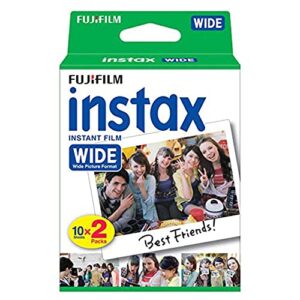 Fujifilm Instax Link Wide Printer + Fuji Wide Twin Pack Instant Film + Cloth (Ash White)