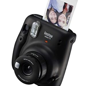 Fujifilm Instax Mini 11 Instant Film Camera with Automatic Exposure and Flash, Fujinon 60mm Lens with Selfie Mirror, Optical Viewfinder - Charcoal Grey (Renewed)