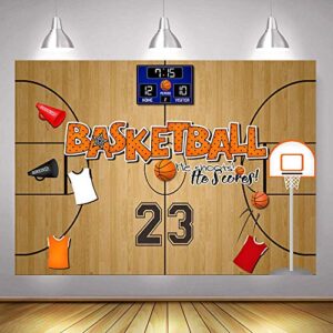 Art Studio 7x5ft Basketball Theme Photography Backdrops Basketball Sports Boy Kids Birthday Party Photo Background Star Jersey 23 Number Children Studio Booth Props Decor Banner Vinyl