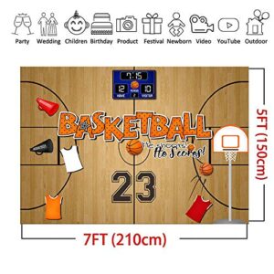 Art Studio 7x5ft Basketball Theme Photography Backdrops Basketball Sports Boy Kids Birthday Party Photo Background Star Jersey 23 Number Children Studio Booth Props Decor Banner Vinyl