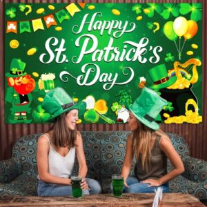 St Patricks Day Backdrop, 71" X 43" Happy St Patricks Day Banner St Patricks Day Decorations Shamrock Irish Luck Day Saint Patrick's Day Banner St Patrick Backdrop St Patrick's Day Party Supplies