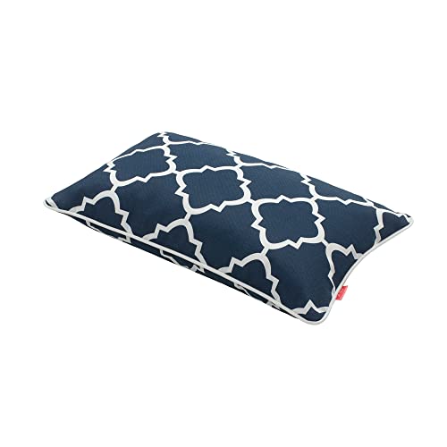 IN4 Care 12x19 Lumbar Throw Pillows Set of 2, Outdoor Summer Spring Garden Farmhouse Décor Outside Furniture Bench Decorative Pillows for Patio Sofa Couch Chair Bed-Navy Geometry