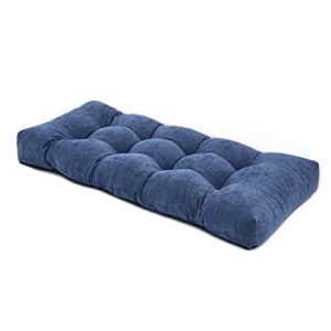 rofielty bench cushion 45×18 inch, patio furniture cushions, indoor/outdoor anti-slip tufted swing seat cushion, bench cushion for multi-scene use. (45x18x4 inch, dark blue)