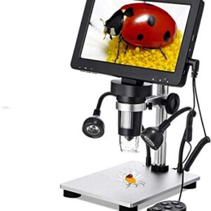 ANNLOV 7" LCD Digital Microscope with 32GB TF Card 1200X Maginfication 1080P Coin Microscope with Wired Remote,12MP Ultra-Precise Focusing Video Camera with 8 LED Fill Lights Windows/Mac Compatible