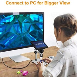 ANNLOV 7" LCD Digital Microscope with 32GB TF Card 1200X Maginfication 1080P Coin Microscope with Wired Remote,12MP Ultra-Precise Focusing Video Camera with 8 LED Fill Lights Windows/Mac Compatible